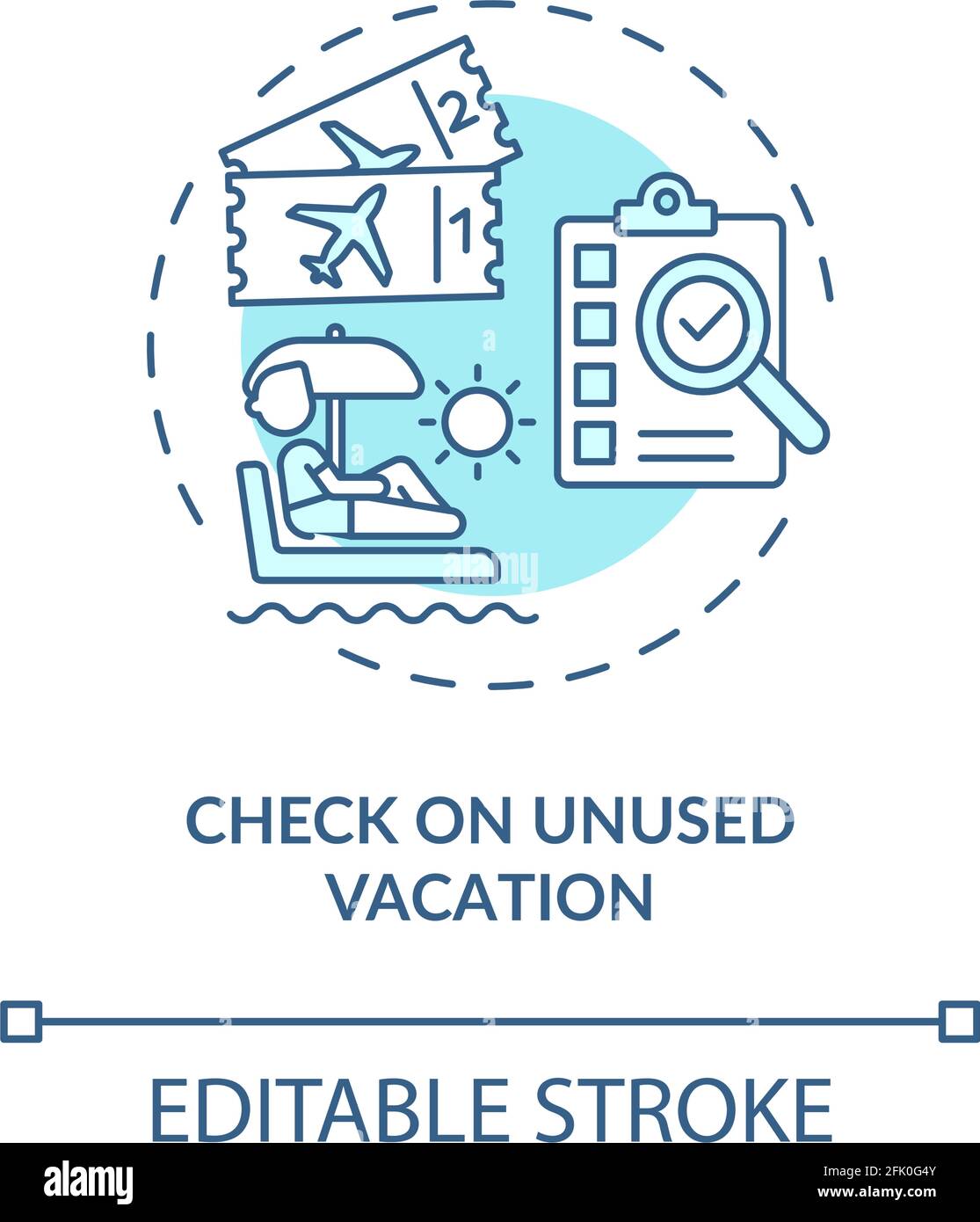 Check on unused vacation concept icon Stock Vector Image & Art - Alamy