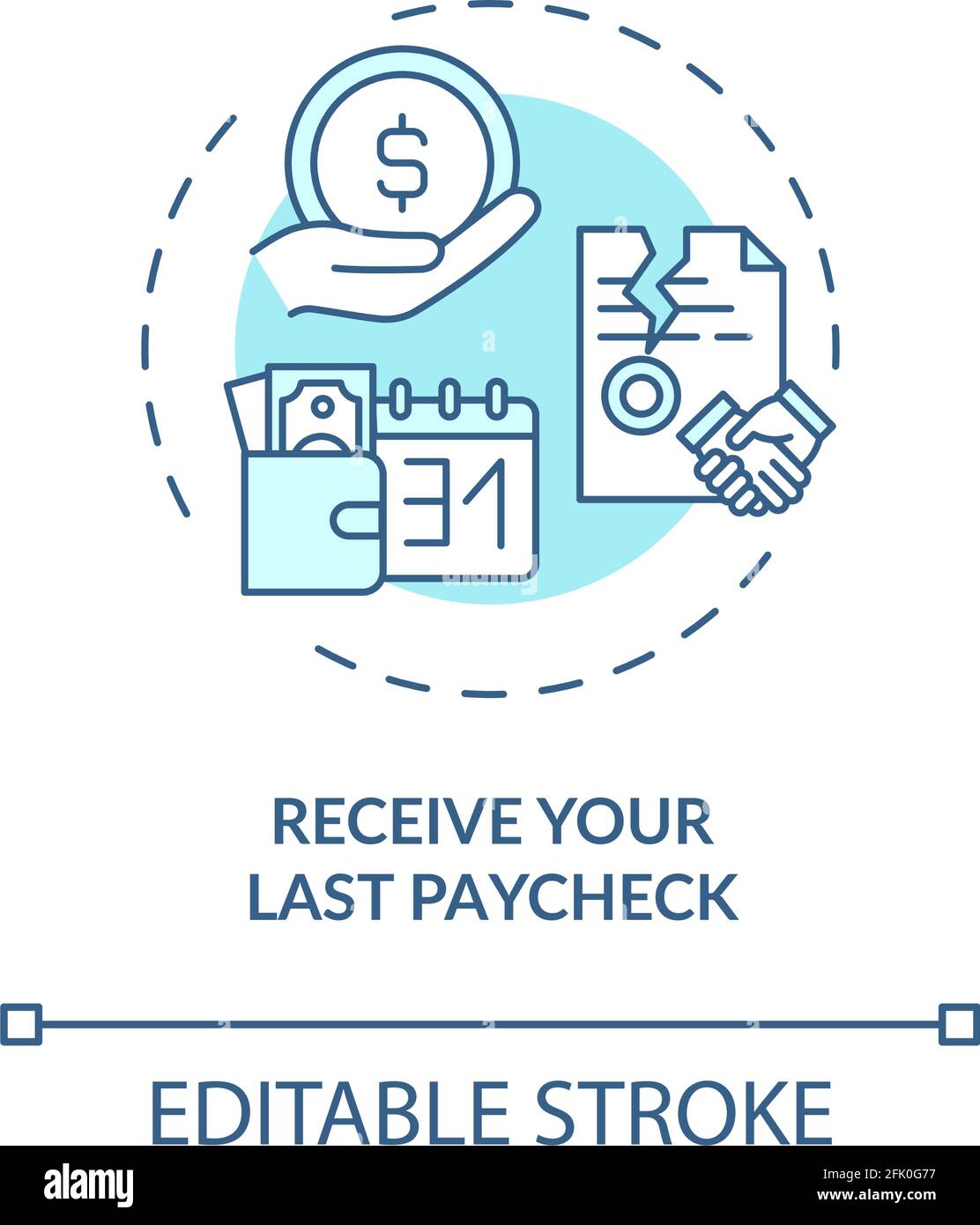 Receive your last paycheck concept icon Stock Vector Image & Art - Alamy