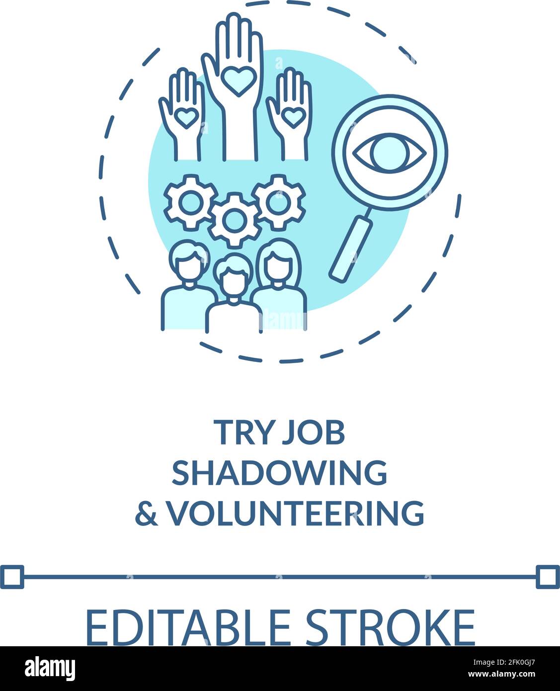 Try job shadowing and volunteering concept icon Stock Vector Image ...