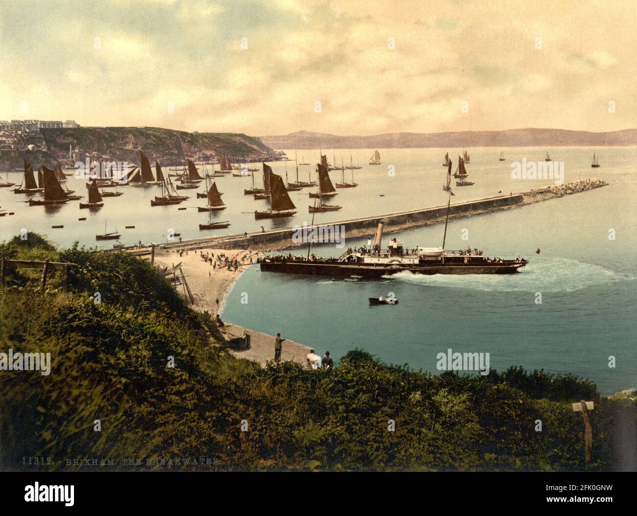 Brixham in Devon circa 1890-1900 Stock Photo - Alamy