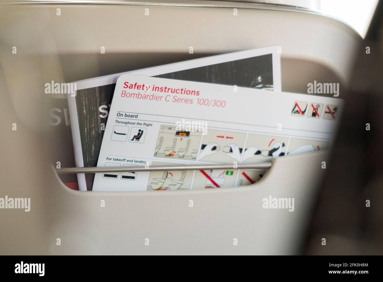 Safety & emergency instruction / guide card during a flight in a ...