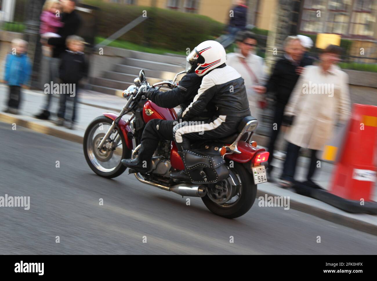 Motorcycle procession through Linköping to Skänninge, Sweden Stock ...