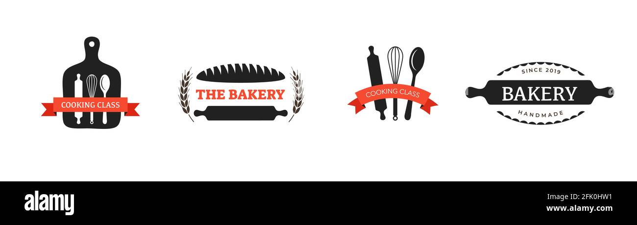 Bakery and pastry shop, cooking logo. Vintage, retro logo design Stock ...
