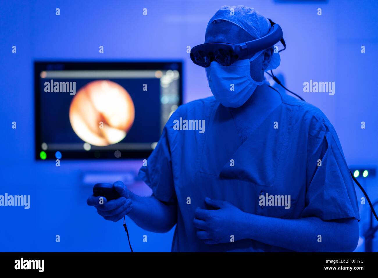 Essen, Germany. 27th Apr, 2021. A man wears glasses in the ENT ...