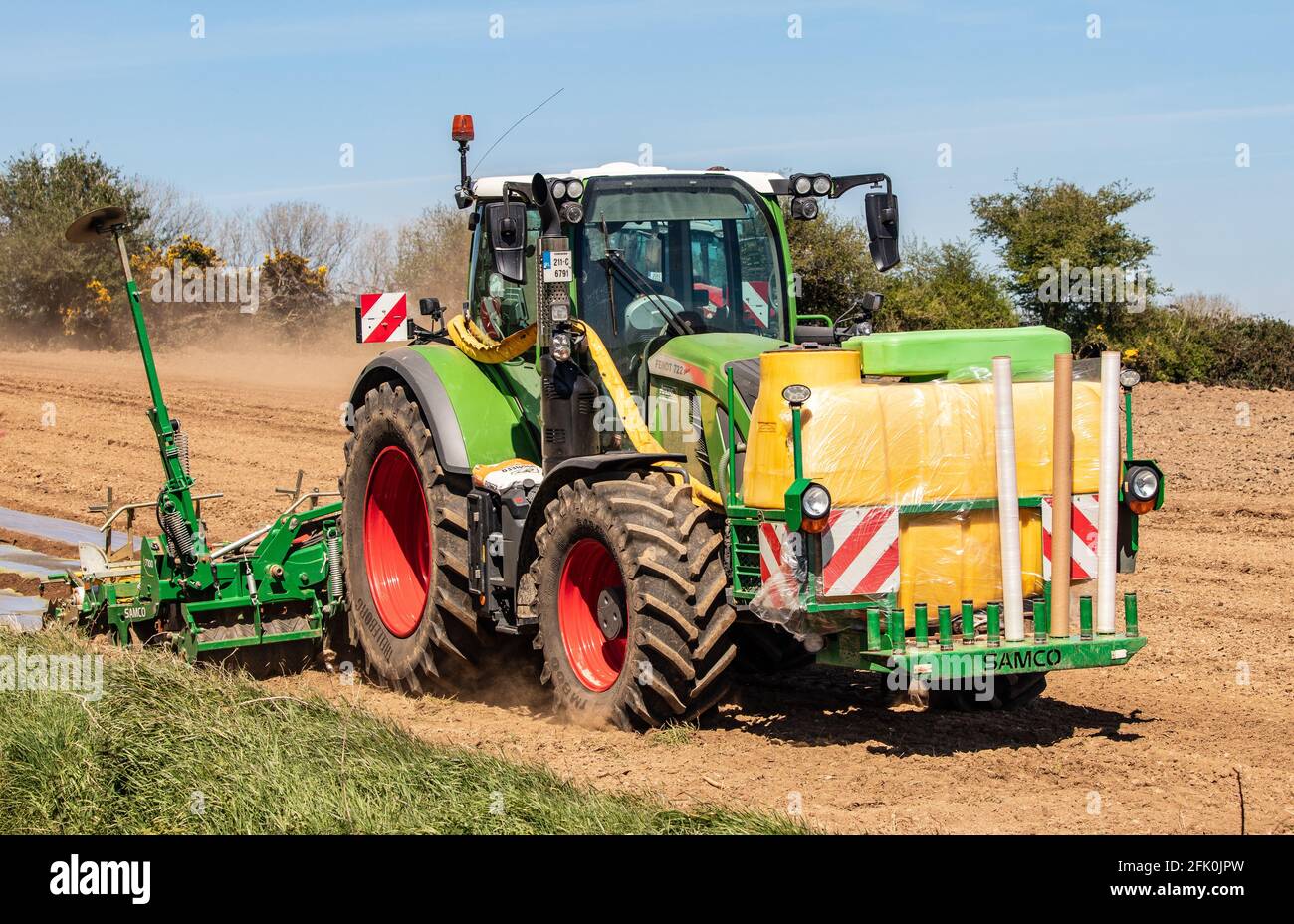 Sowing Maize with Fendt 722 Vario. Co. Cork Ireland Stock Photo - Alamy