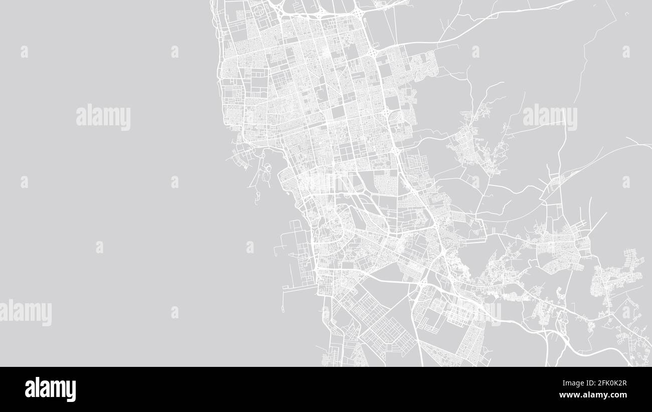 Urban vector city map of Jeddah, Saudi Arabia, Middle East Stock Vector ...