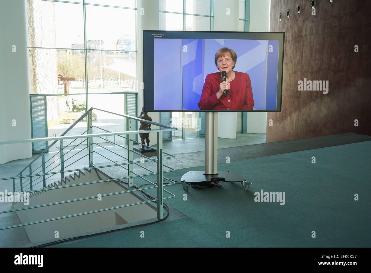 Berlin, Germany. 27th Apr, 2021. German Chancellor Angela Merkel (CDU ...