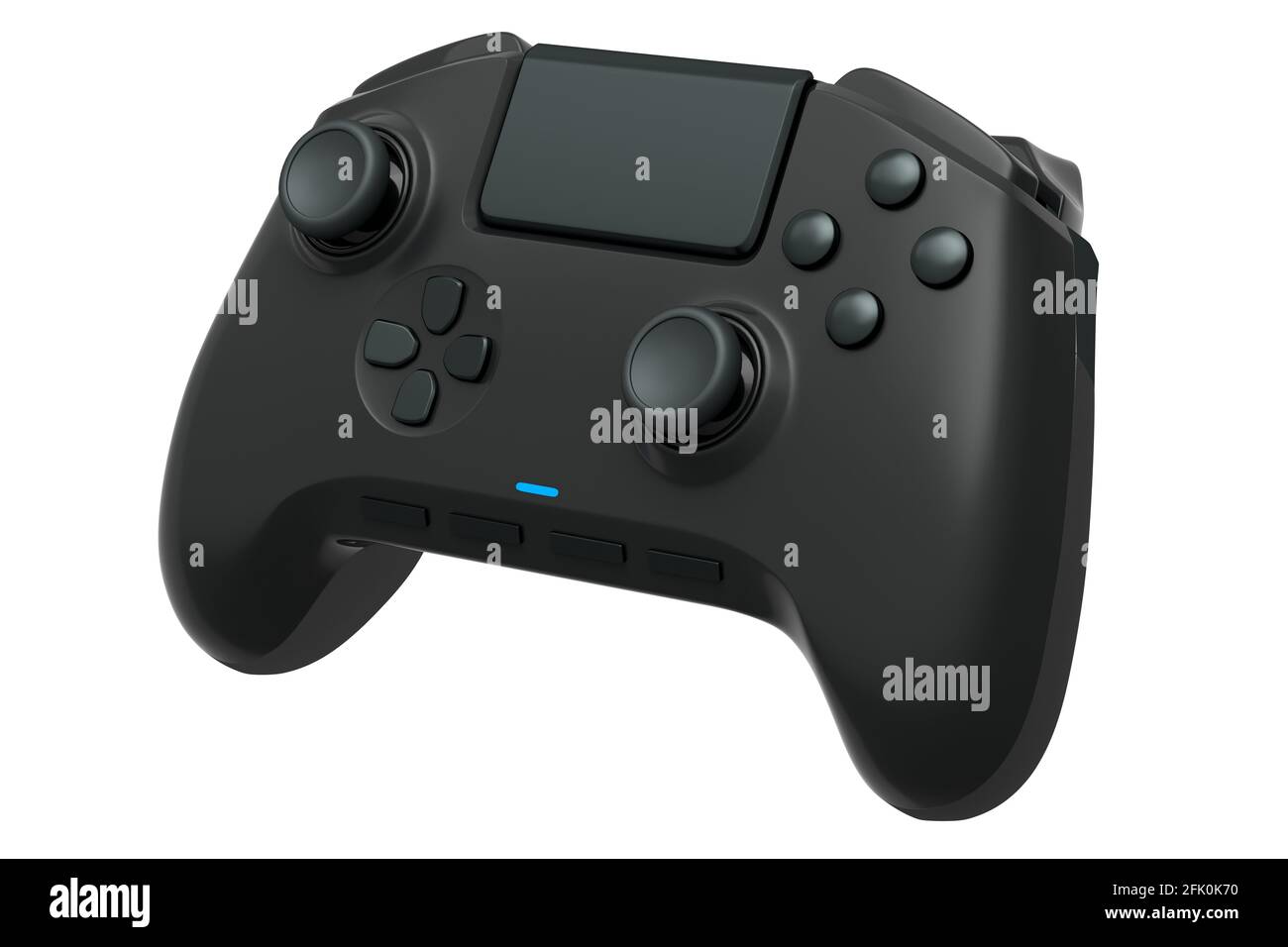 Realistic black video game controller on white background Stock Photo ...