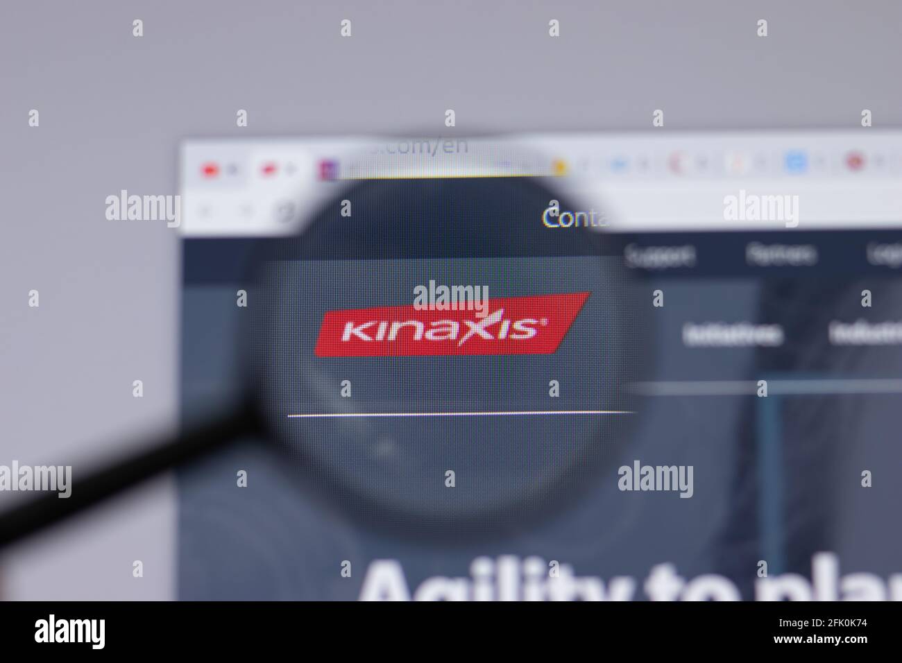 New York, USA - 26 April 2021: Kinaxis logo close-up on website page ...