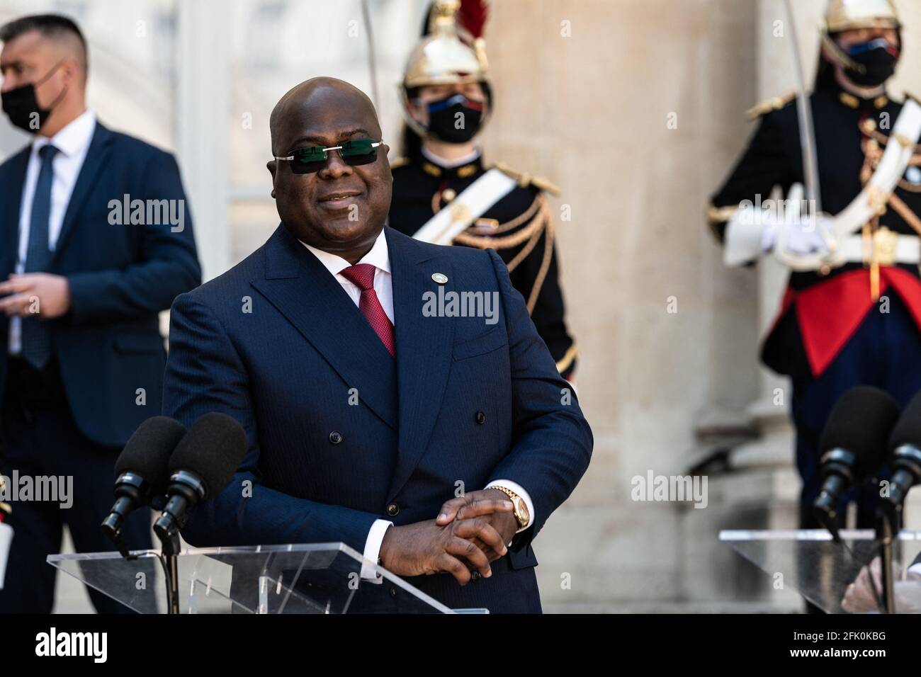 Paris, France. 27th Apr, 2021. Felix Tshisekedi Tshilombo, president of ...