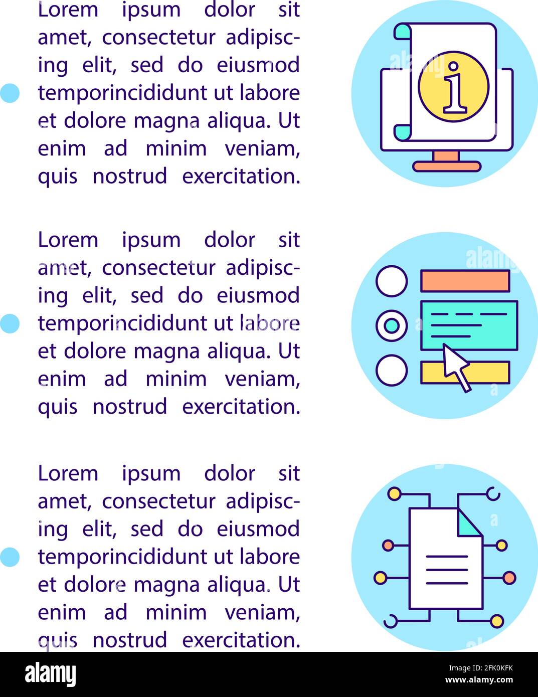 Dealing with digital information concept line icons with text Stock ...
