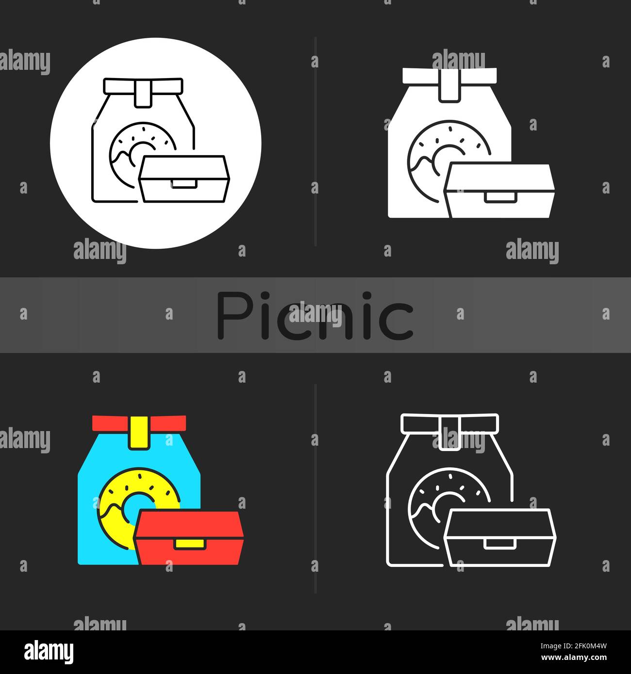 Take away food dark theme icon Stock Vector Image & Art - Alamy