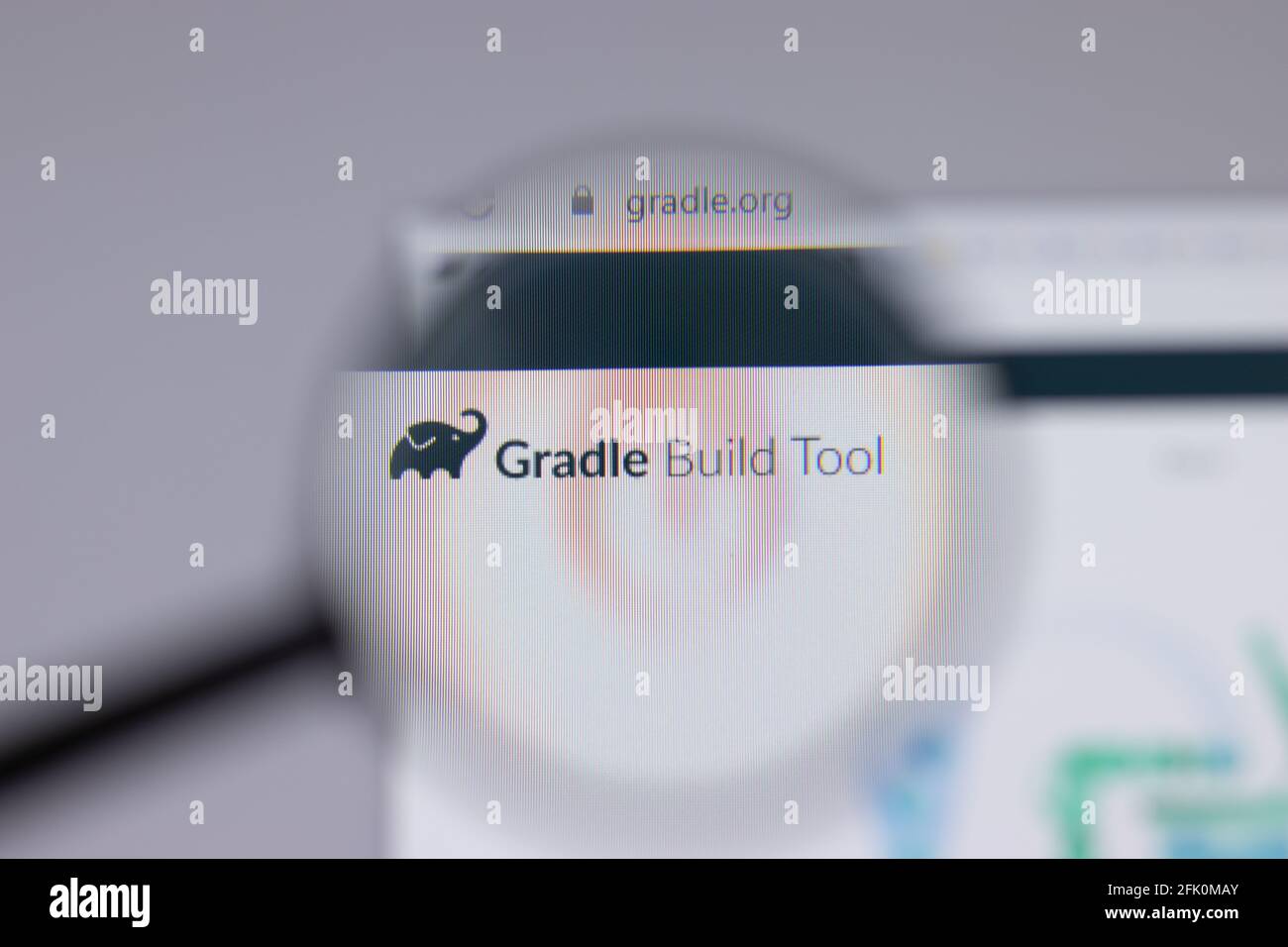 New York, USA - 26 April 2021: Gradle logo close-up on website page, Illustrative Editorial ...