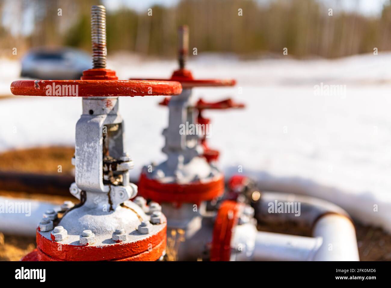Valve Pipeline transport Oil through a system of pipes. Oil Plant power ...