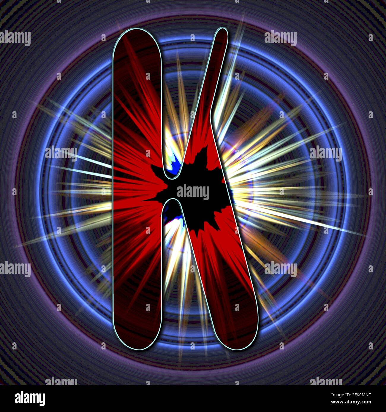 square graphic with the upper-case character K representing a capital ...