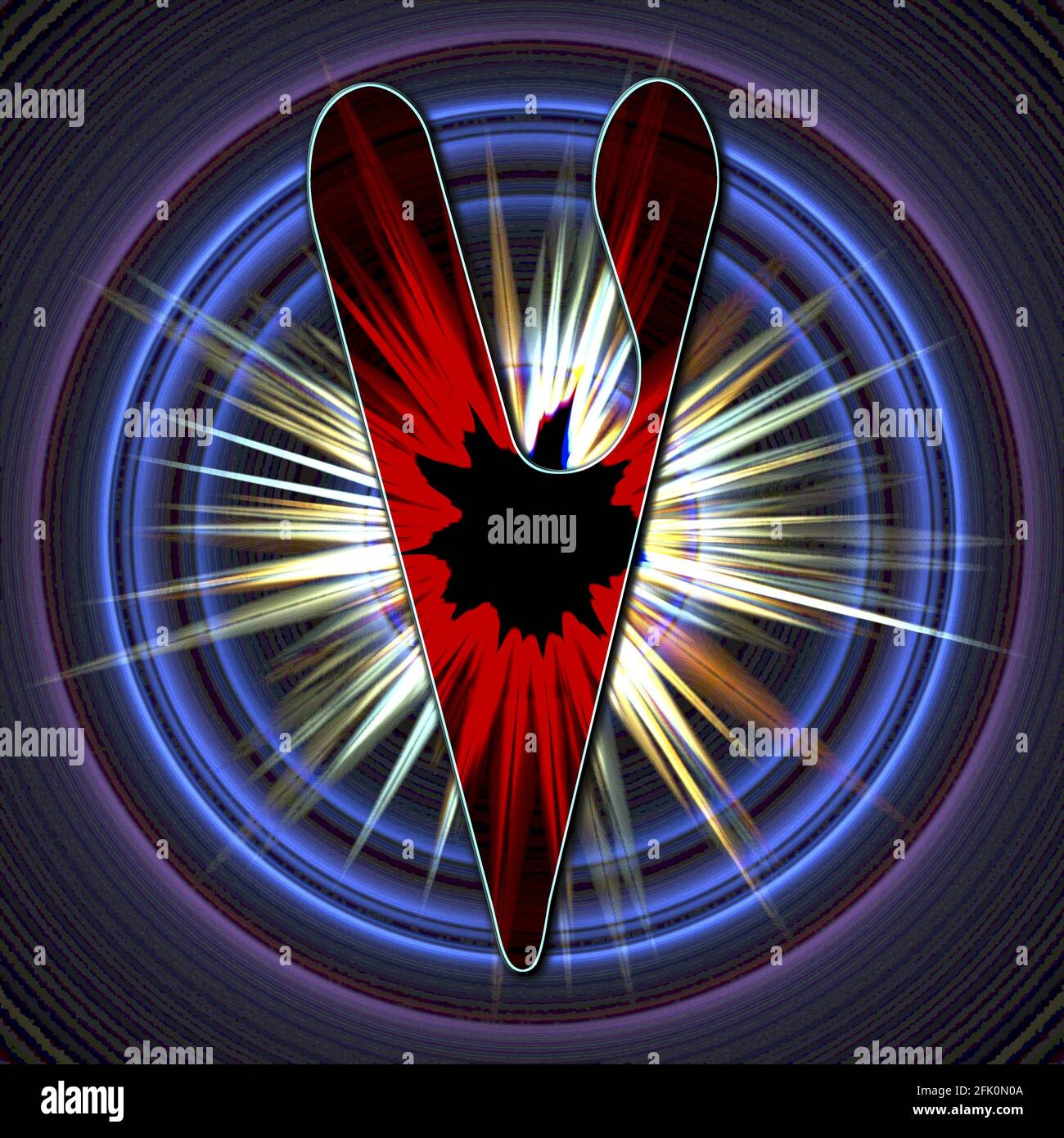 square graphic with the upper-case character V representing a capital ...
