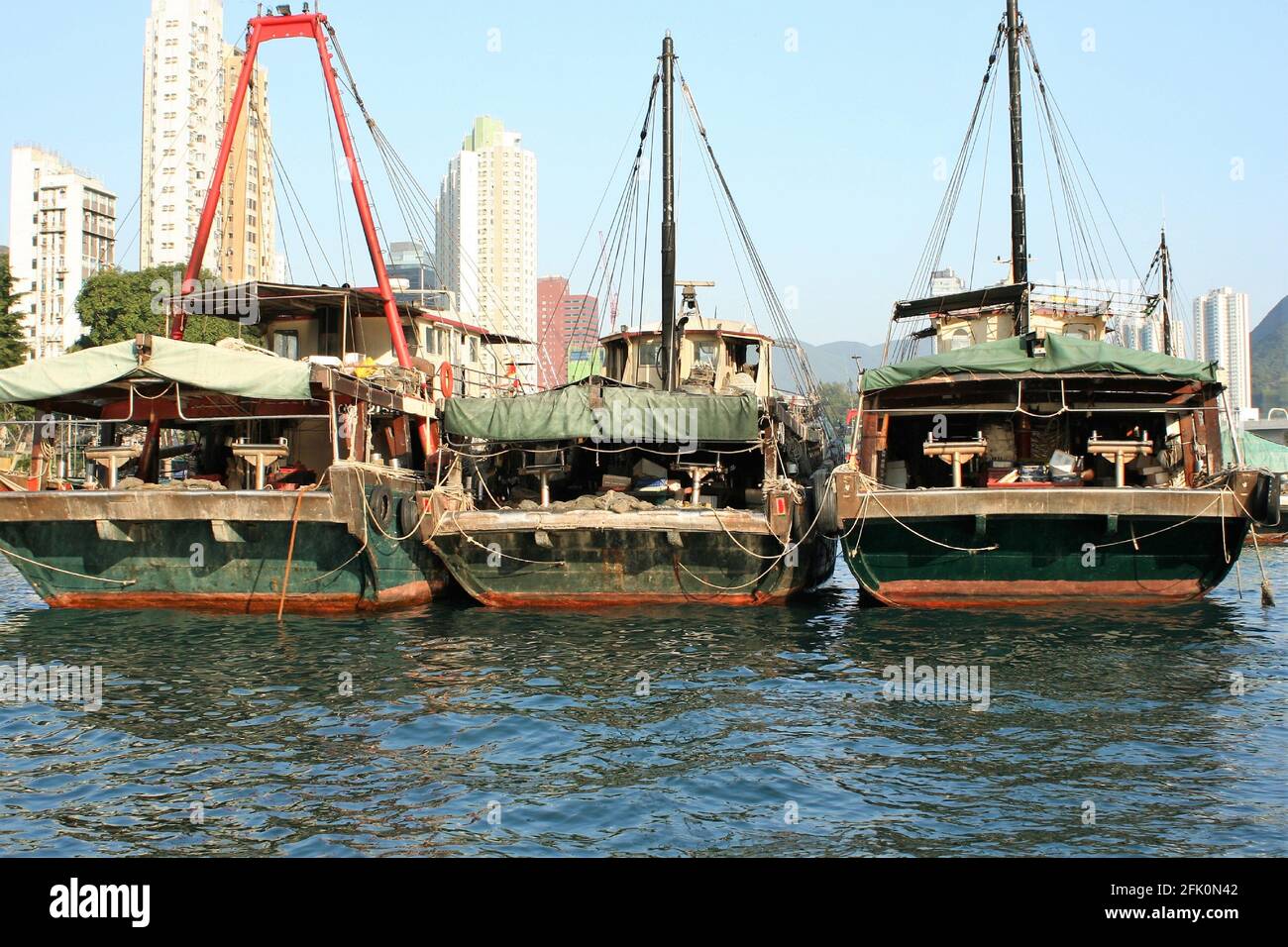 Fishing boats in Hong Kong Stock Photo - Alamy
