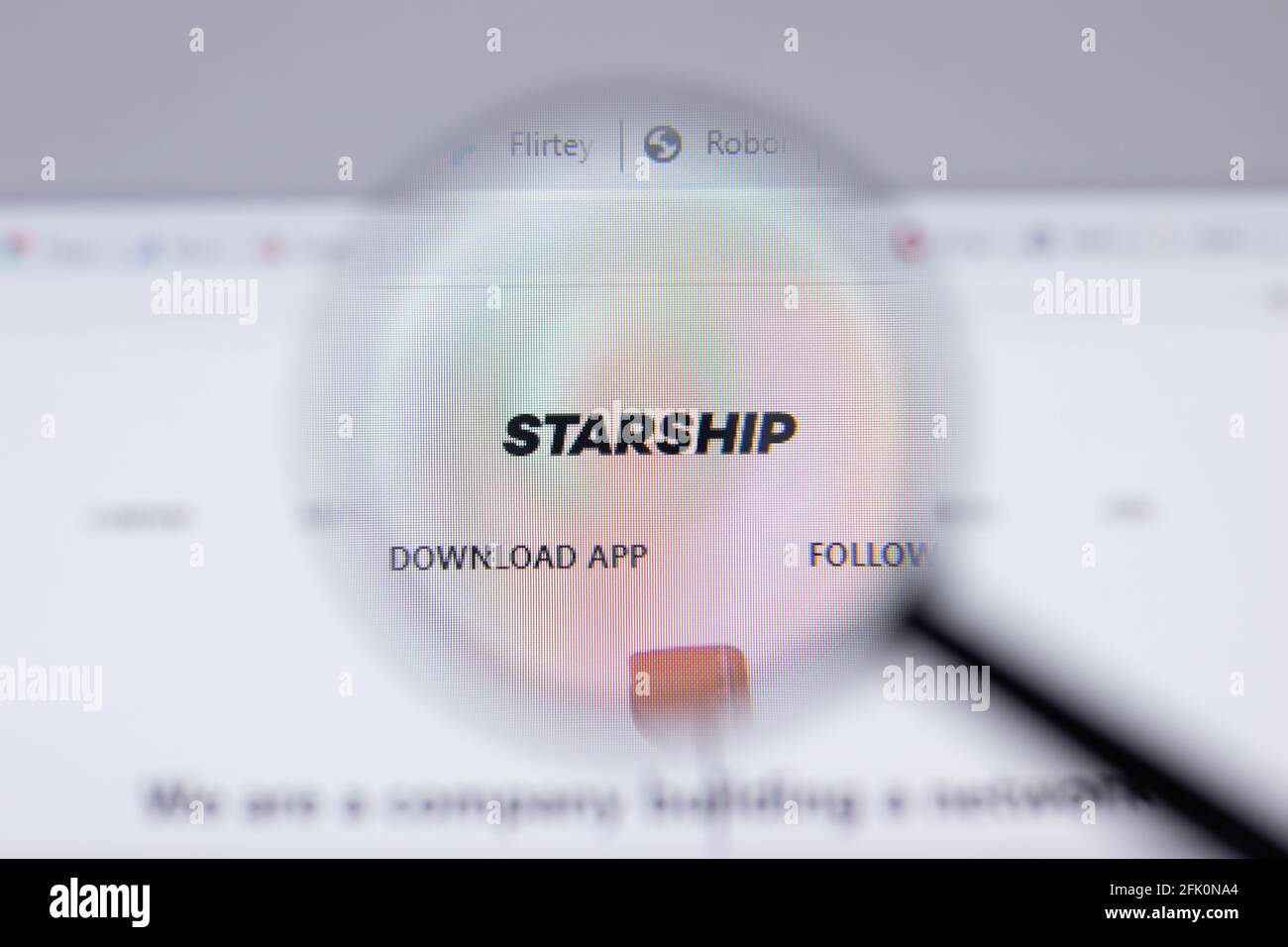 New York, USA - 26 April 2021: Starship Technologies logo close-up on ...