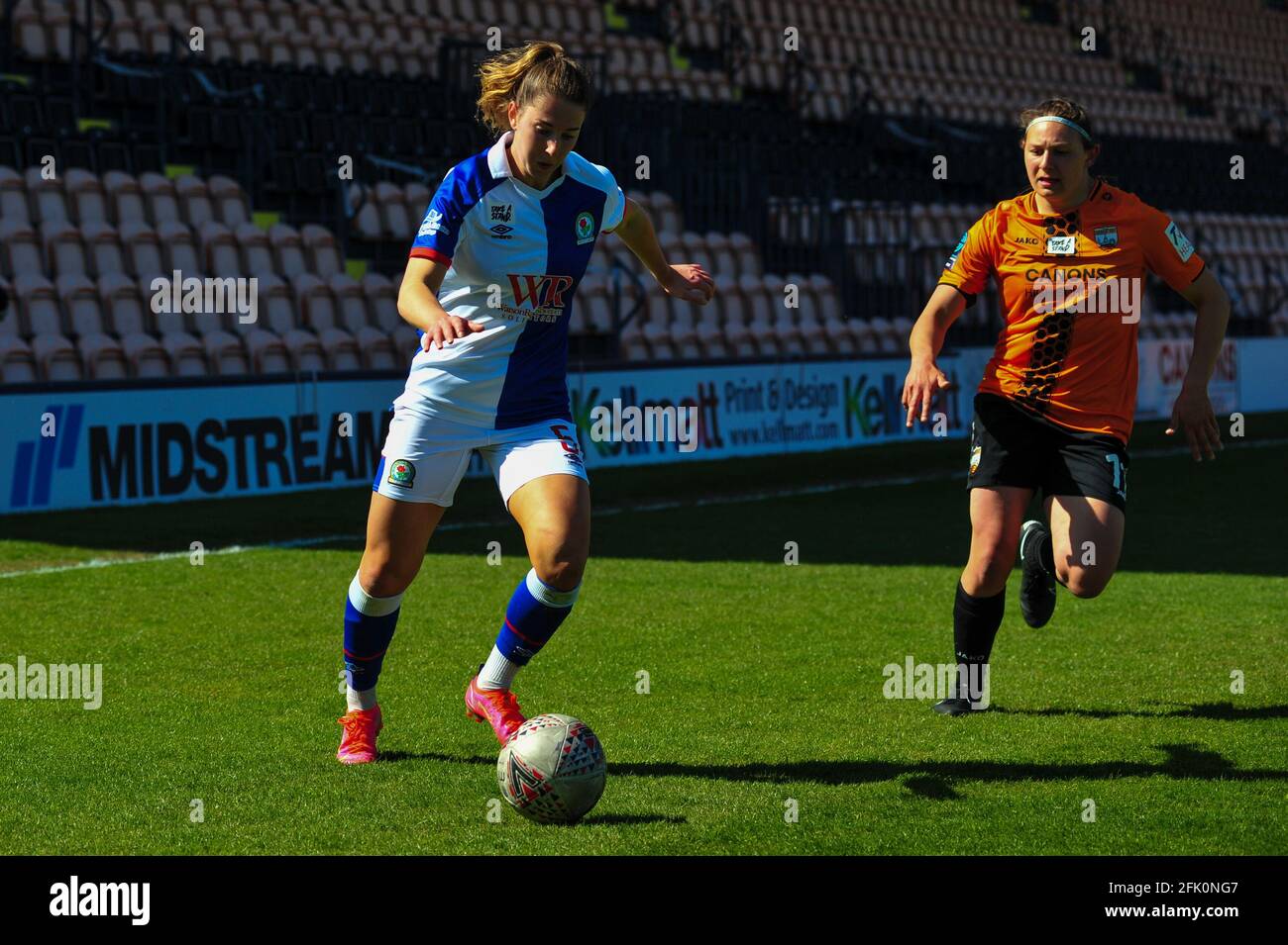 London, UK. 25th Apr, 2021. Ellie Fletcher (5 lackburn rovers) on the ...