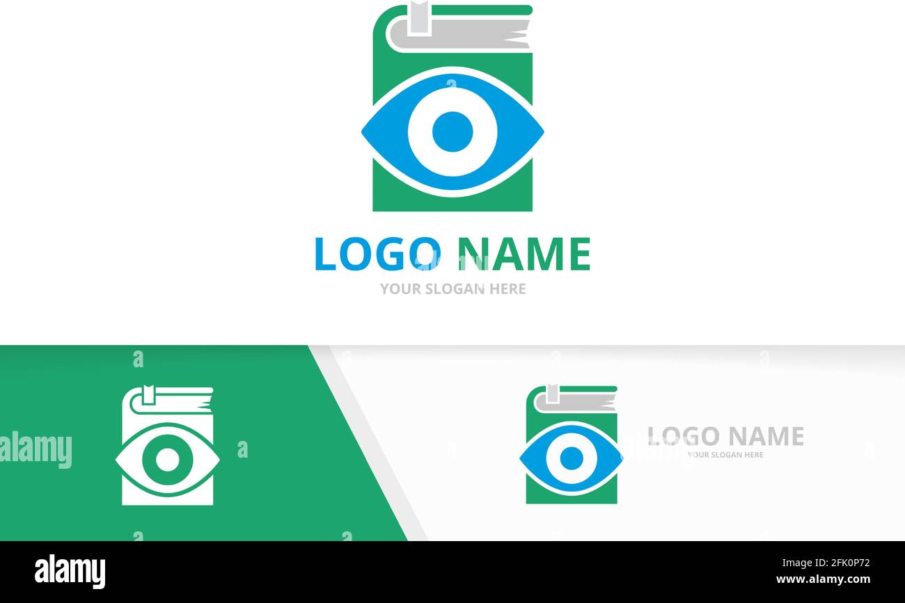 Vector eye and book logo combination. Unique vision and bookstore ...