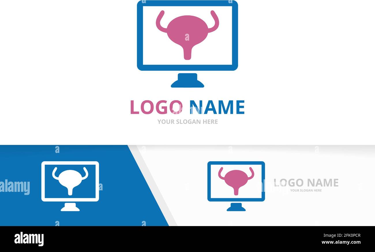 Vector bladder and monitor logo combination. Urinary tract logotype ...