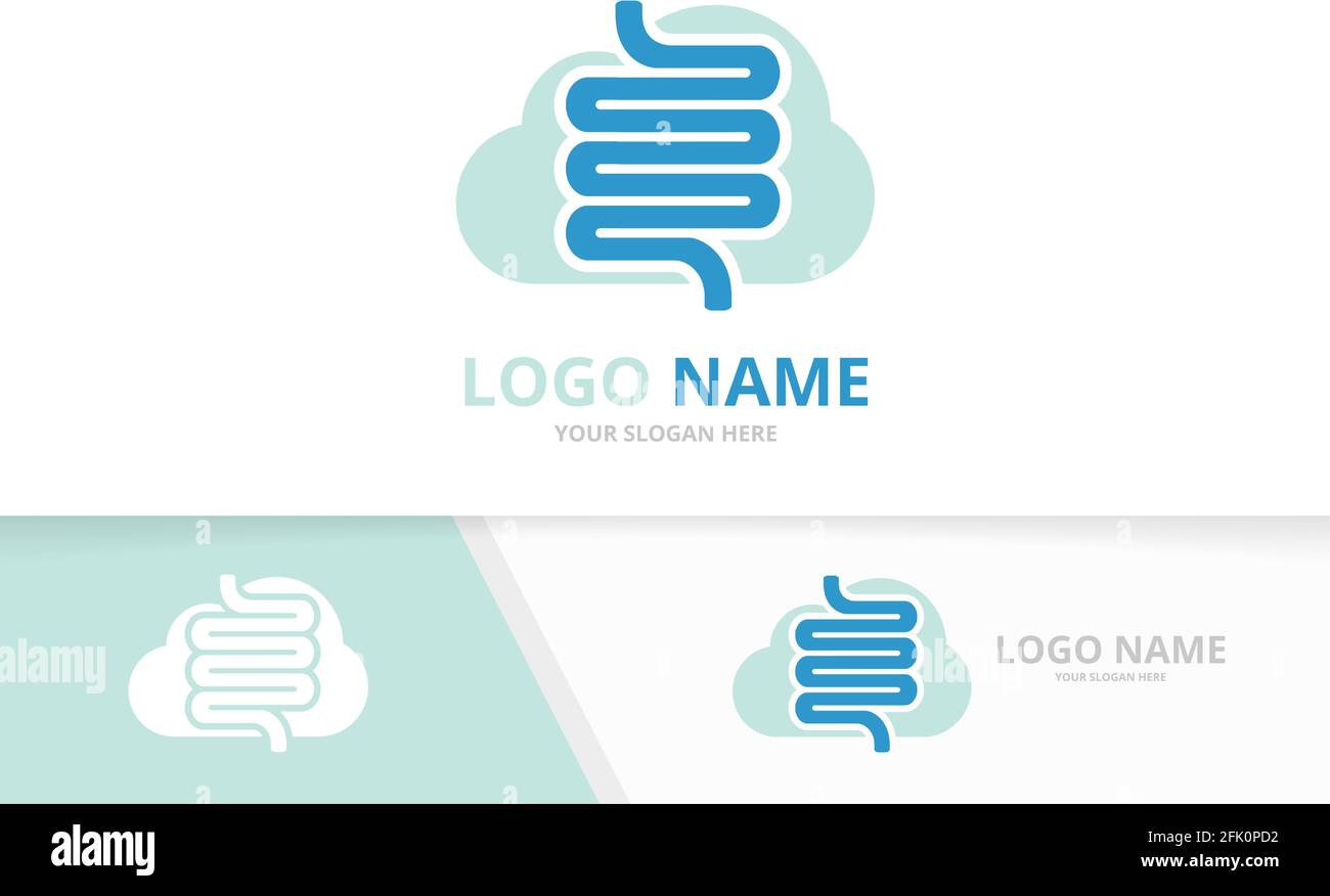 Vector intestine and cloud logo combination. Unique colon logotype ...