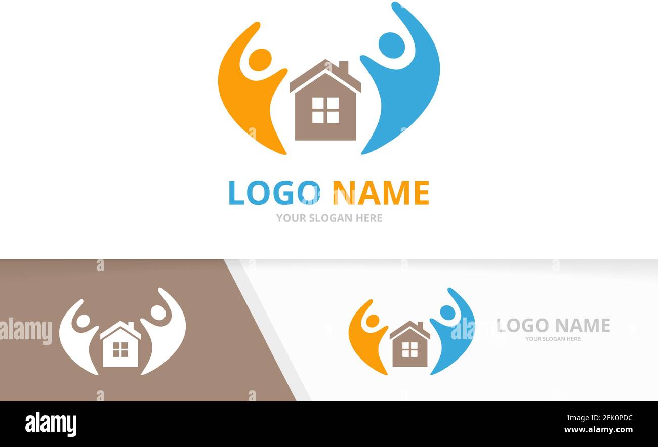 Vector real estate and family logo combination. Unique home and team ...
