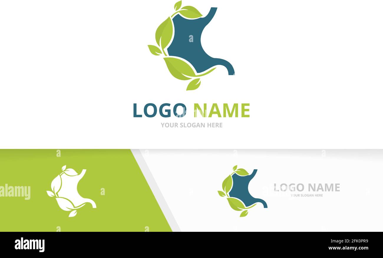 Gastrointestinal tract logotype design template. Eco stomach logo Stock ...