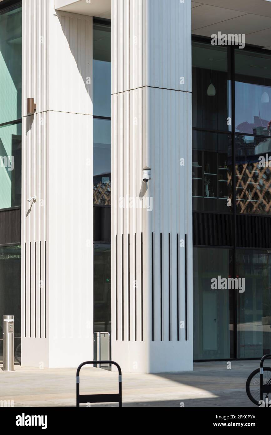 Rectangular pillars of a building on the South Bank, Lambeth, London ...