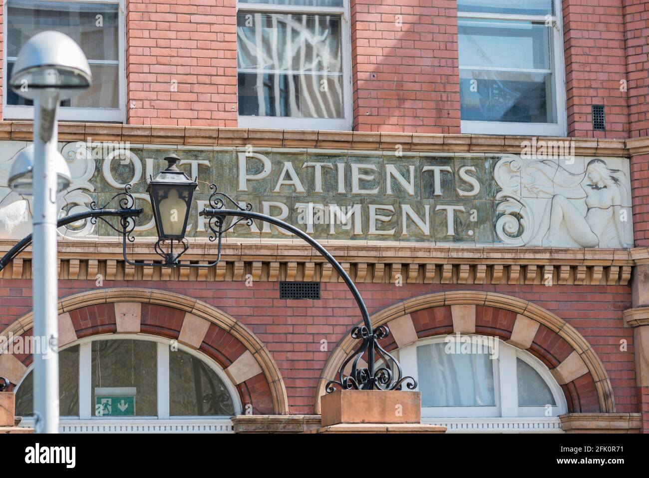 Detail of the façade of the Royal Waterloo Hospital near Waterloo ...