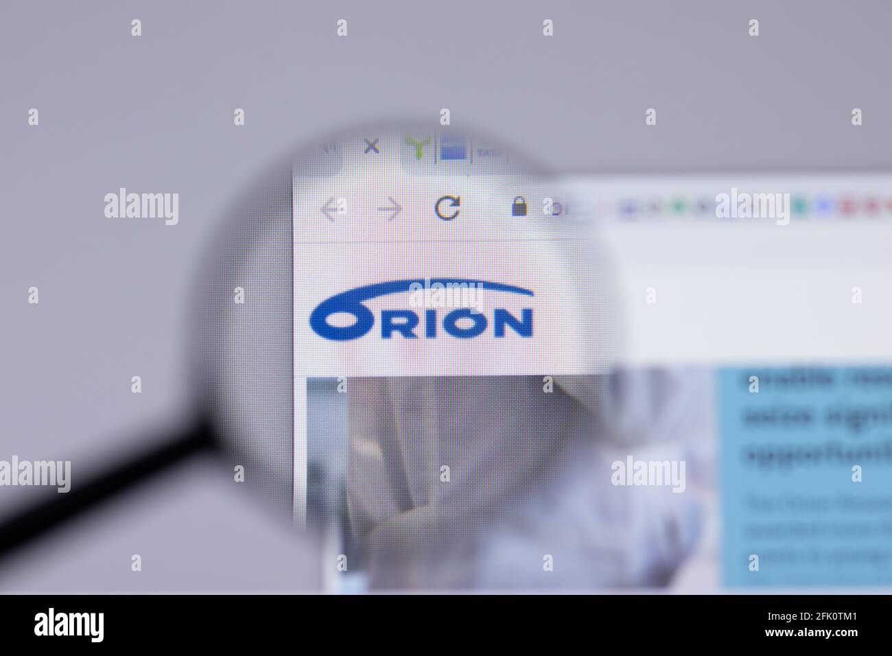 New York, USA - 26 April 2021: Metsa Board logo close-up on website ...