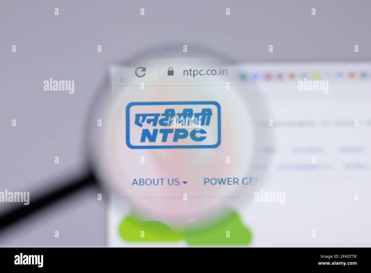 New York, USA - 26 April 2021: NTPC Limited logo close-up on website ...