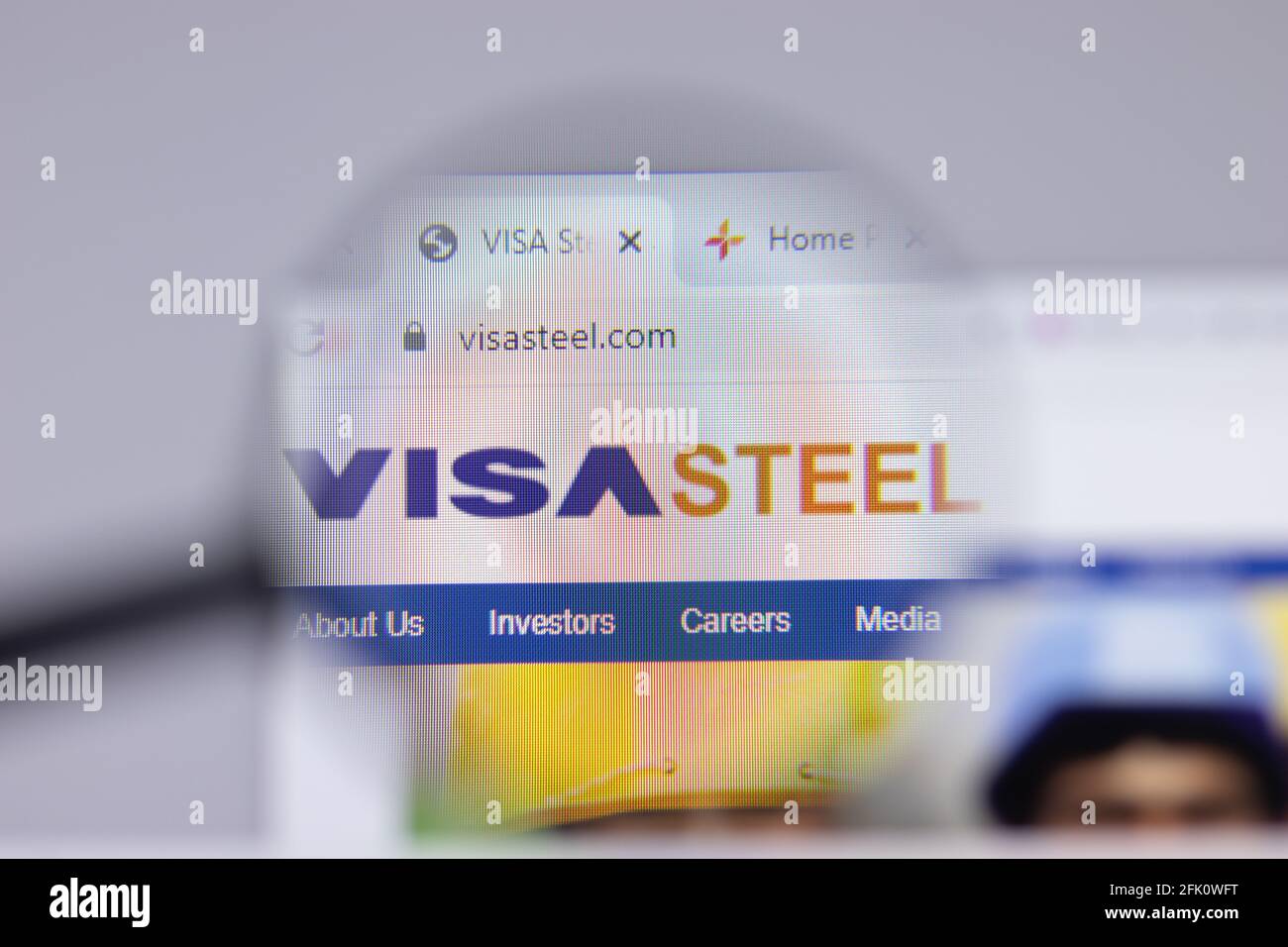 New York, USA - 26 April 2021: VISA Steel logo close-up on website page ...