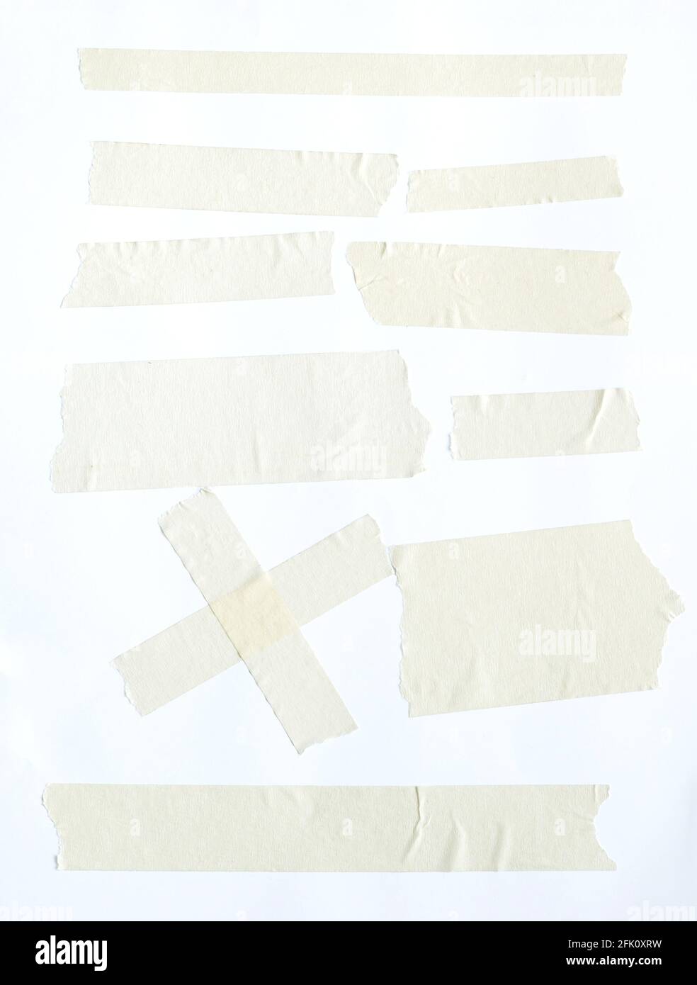 close up of adhesive tape wrinkle set on white background Stock Photo ...