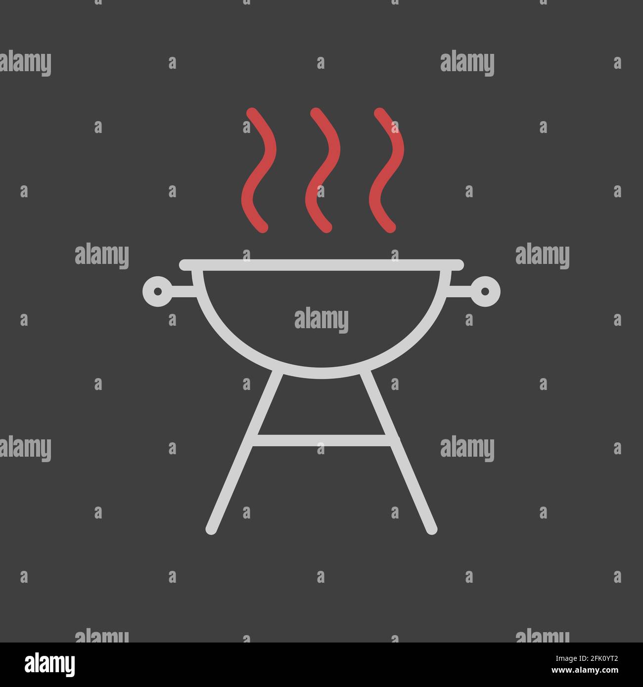 Grill BBQ cookout vector icon on dark background. Graph symbol for ...