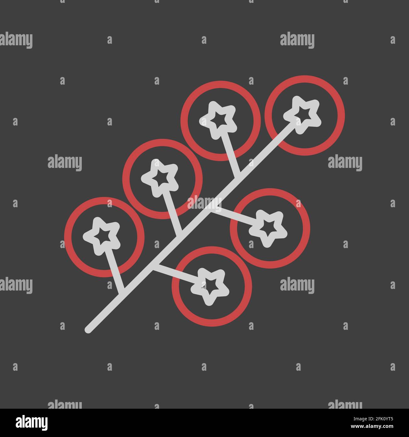 Cherry tomatoes vector icon on dark background. Barbecue and bbq grill ...