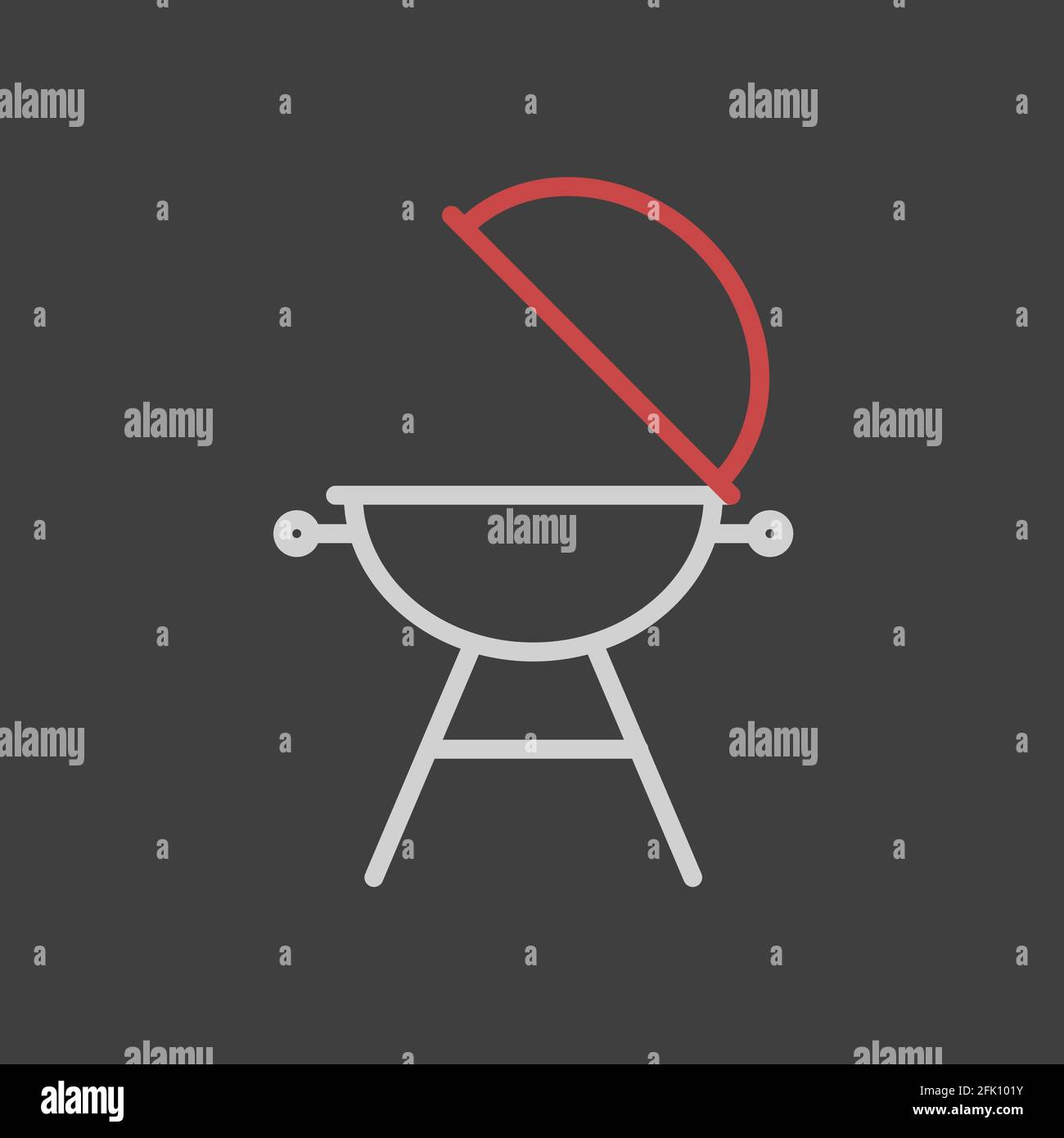 Grill barbeque cookout vector icon on dark background. Graph symbol for ...
