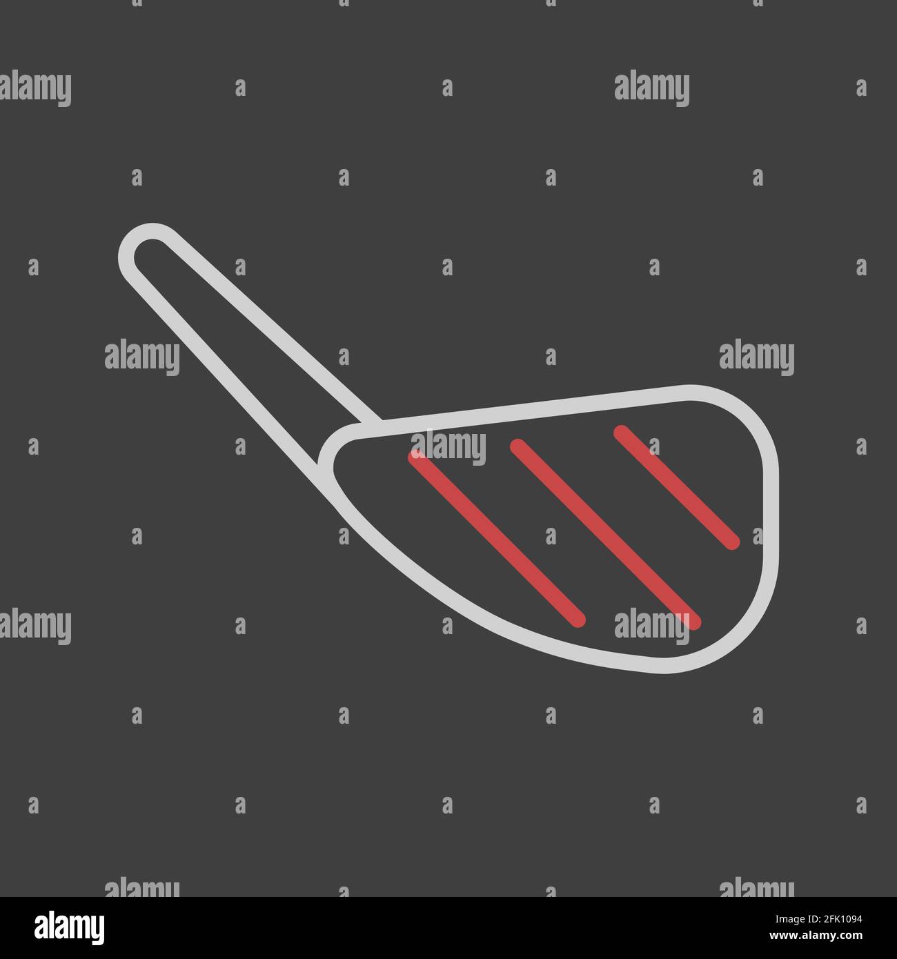 Single piece of chop lamb with bone vector icon food meat on dark ...