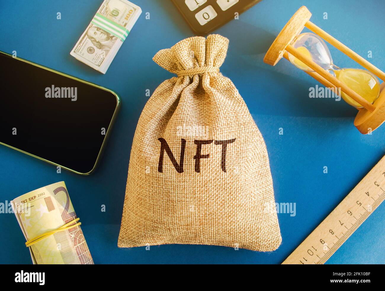 Money bag NFT - non-fungible token. Digitally represented product or ...