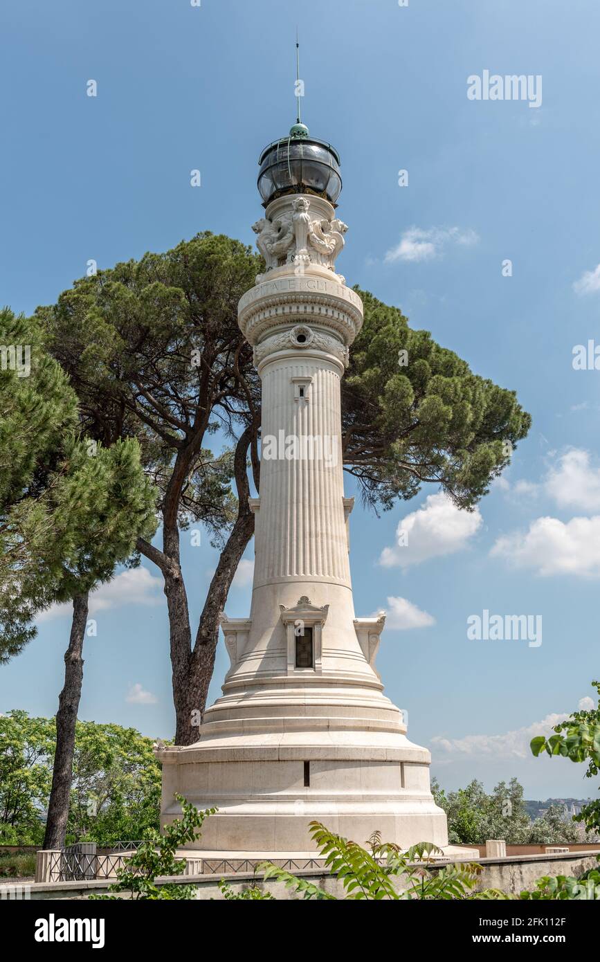 The Gianicolo hill Lighthouse is located along the first part of the ...