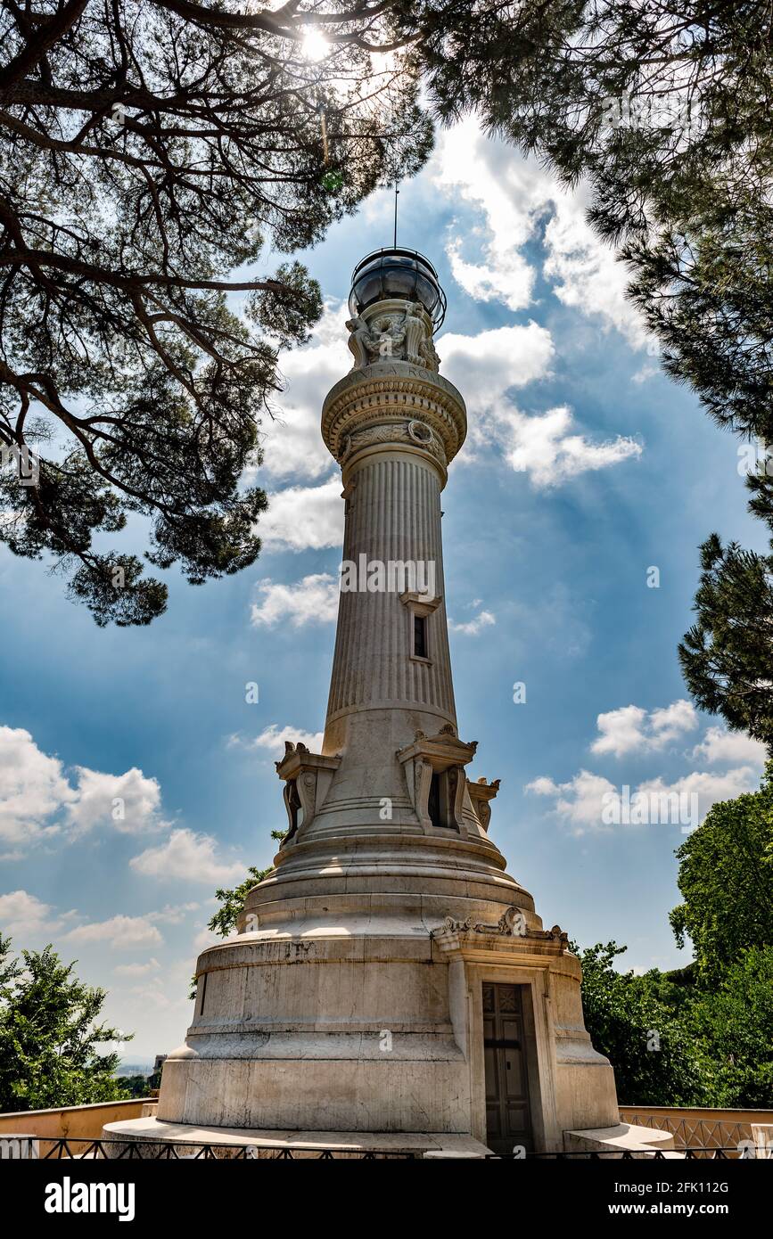 The Gianicolo hill Lighthouse is located along the first part of the ...