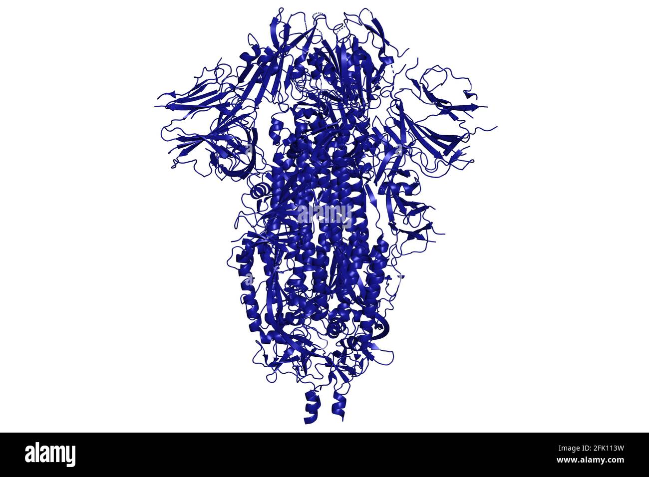 SARS-CoV-2 spike glycoprotein molecule 3D render chemical structure ...