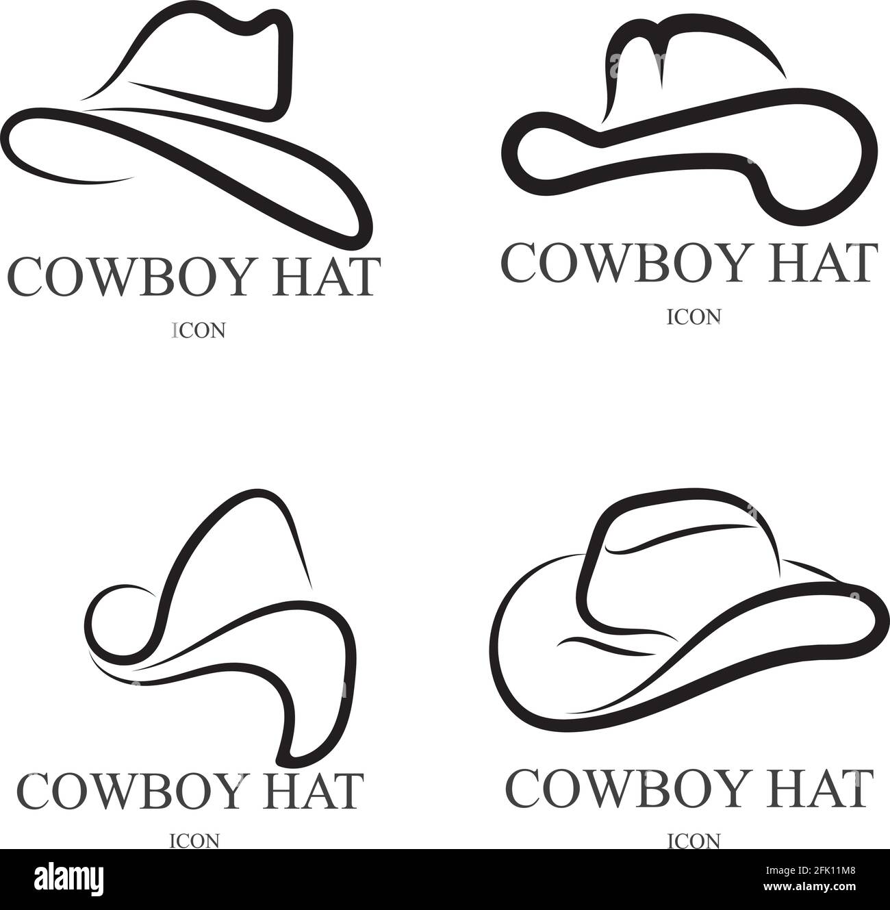 cowboy hat logo icon vector design template Stock Vector Image & Art ...