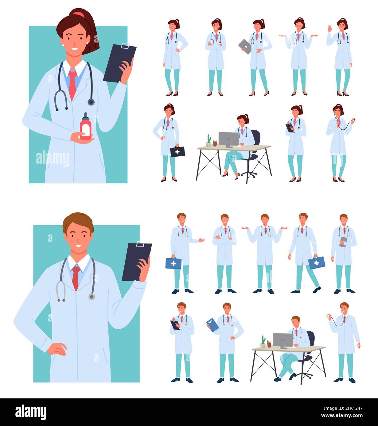 Female male worker in Cut Out Stock Images & Pictures - Alamy