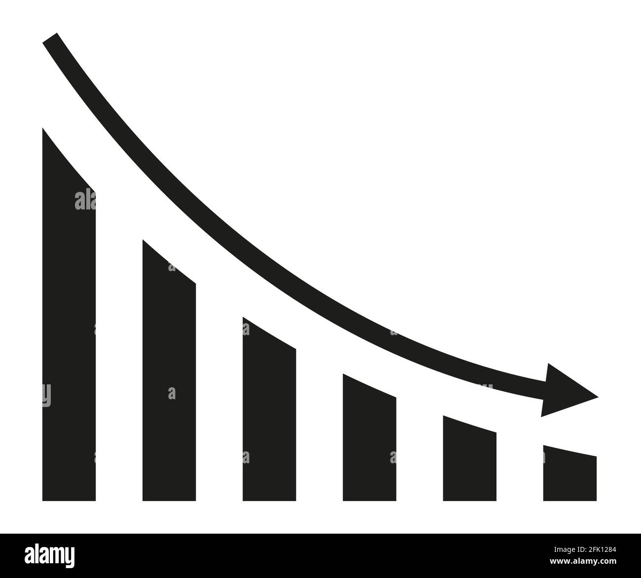 Graph with decrease report. Diagram with recession and bankruptcy progress. Business and finance ...