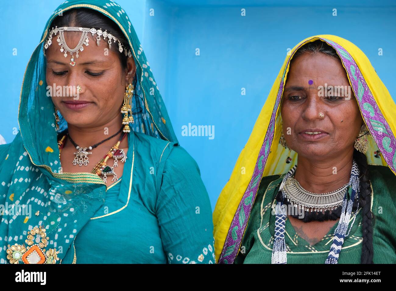 Indian females wearing traditional Indian clothes at a religious ...