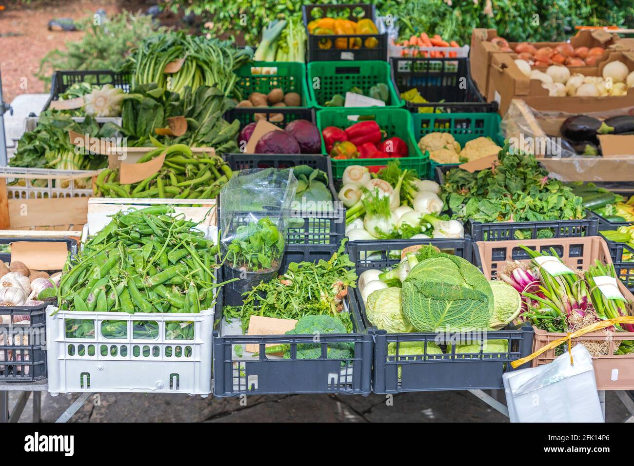 Vegetables at Farmers Market Stall in Trieste Italy Stock Photo - Alamy