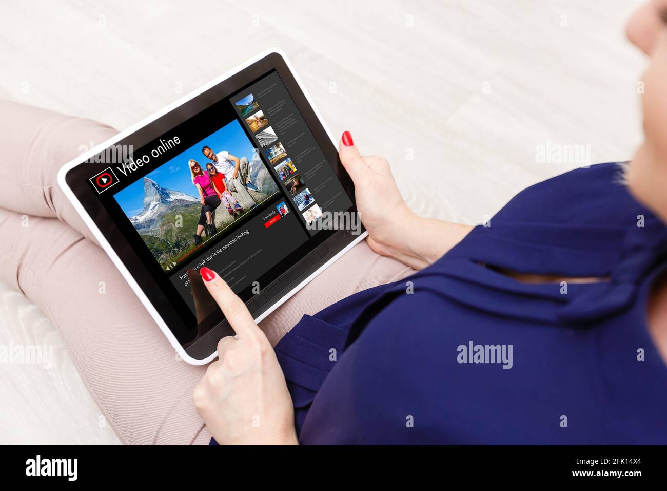 Watching youtube video on laptop hi-res stock photography and images ...