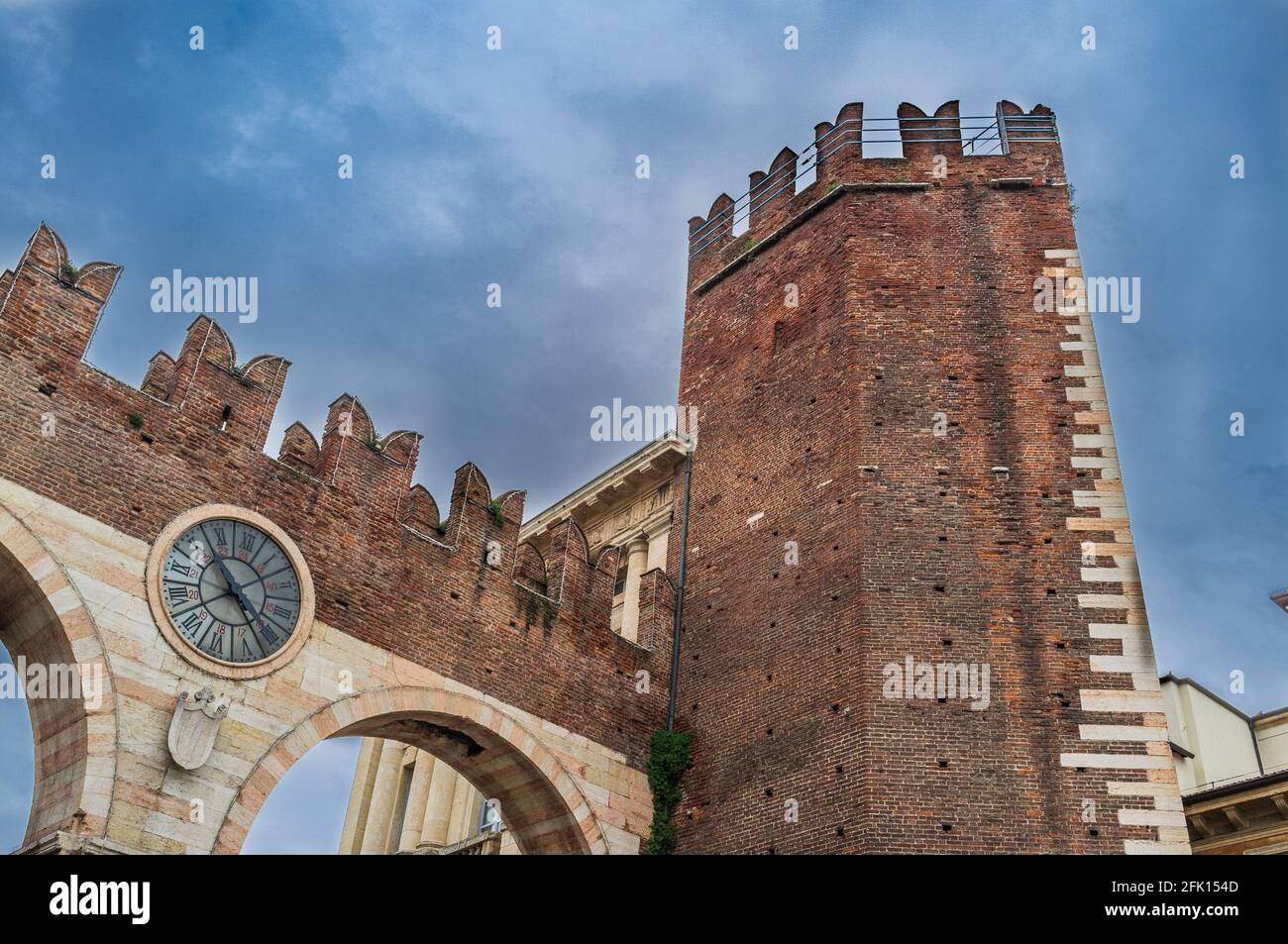 Medieval gates in the wall to Piazza Bra square, World Heritage Site ...