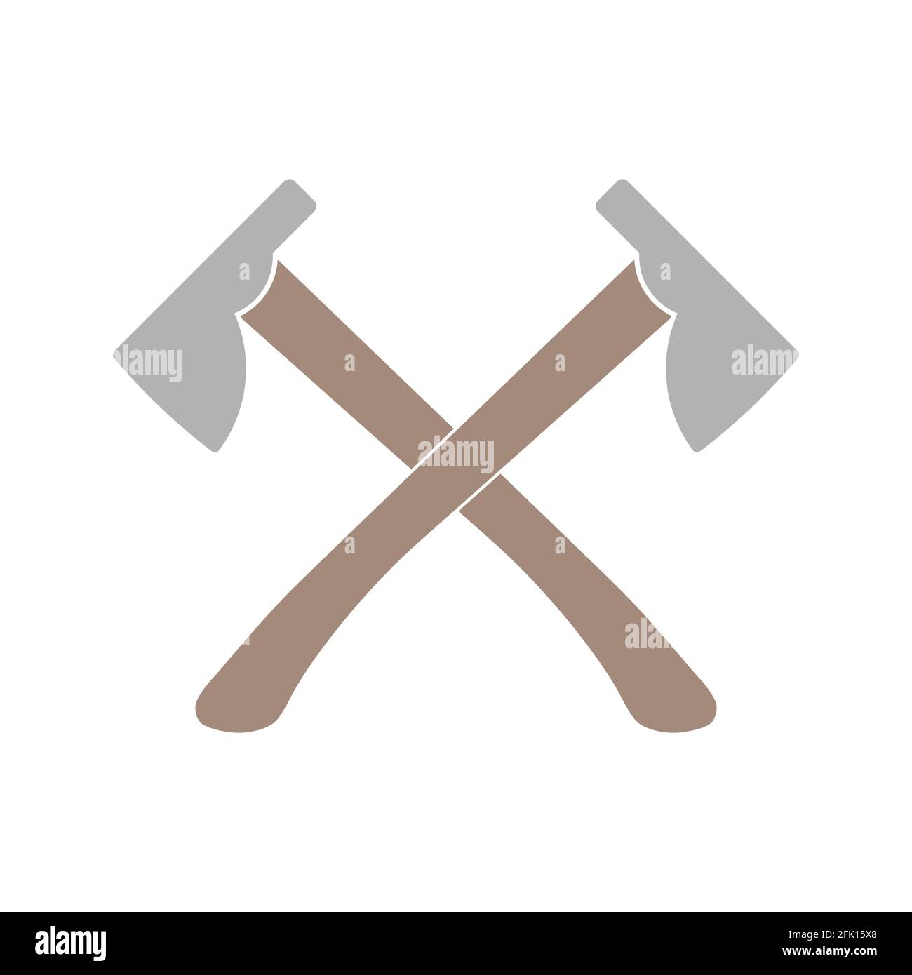 Crossed axes emblem. Flat style vector illustration isolated on white ...
